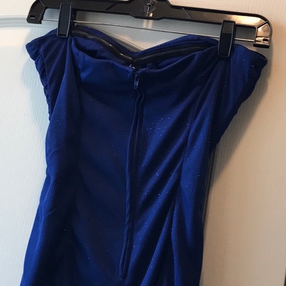 Charlotte Russe | Dresses | Royal Blue Glitter Rouche Strapless Dress ...